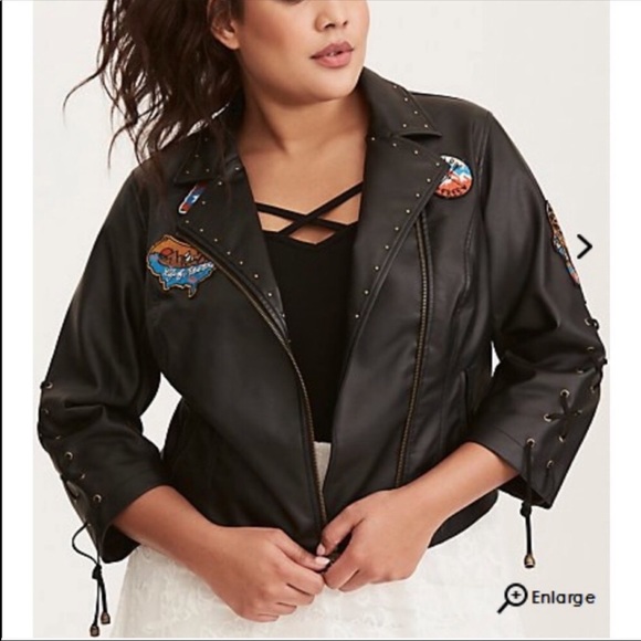 torrid | Jackets & Coats | Torrid Patched Leather Moto Jacket H | Poshmark